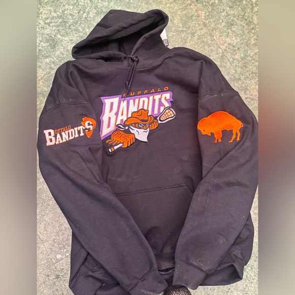 Shirts | All Embroidered Buffalo Bandits Black Hoodie Chest And ...